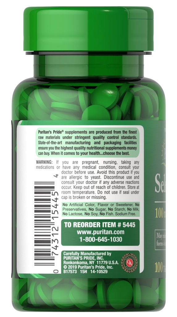 Selenio 100 mcg 100 tabletas | La Casa de las Vitaminas